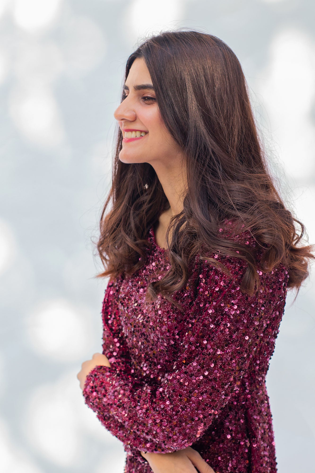 Maroon Sequin Dress